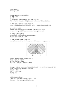 Prob and Stats 5 - in depth notes - 18 Lecture 4 February 11, 2005 ...
