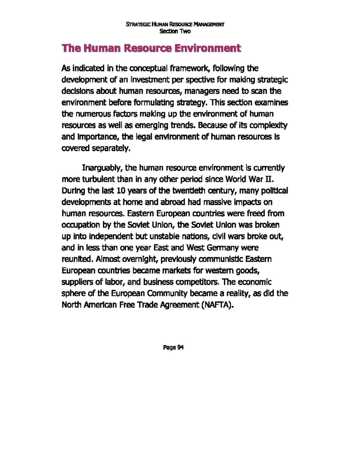 The Human Resource Environment - Human Resource Management - Studocu