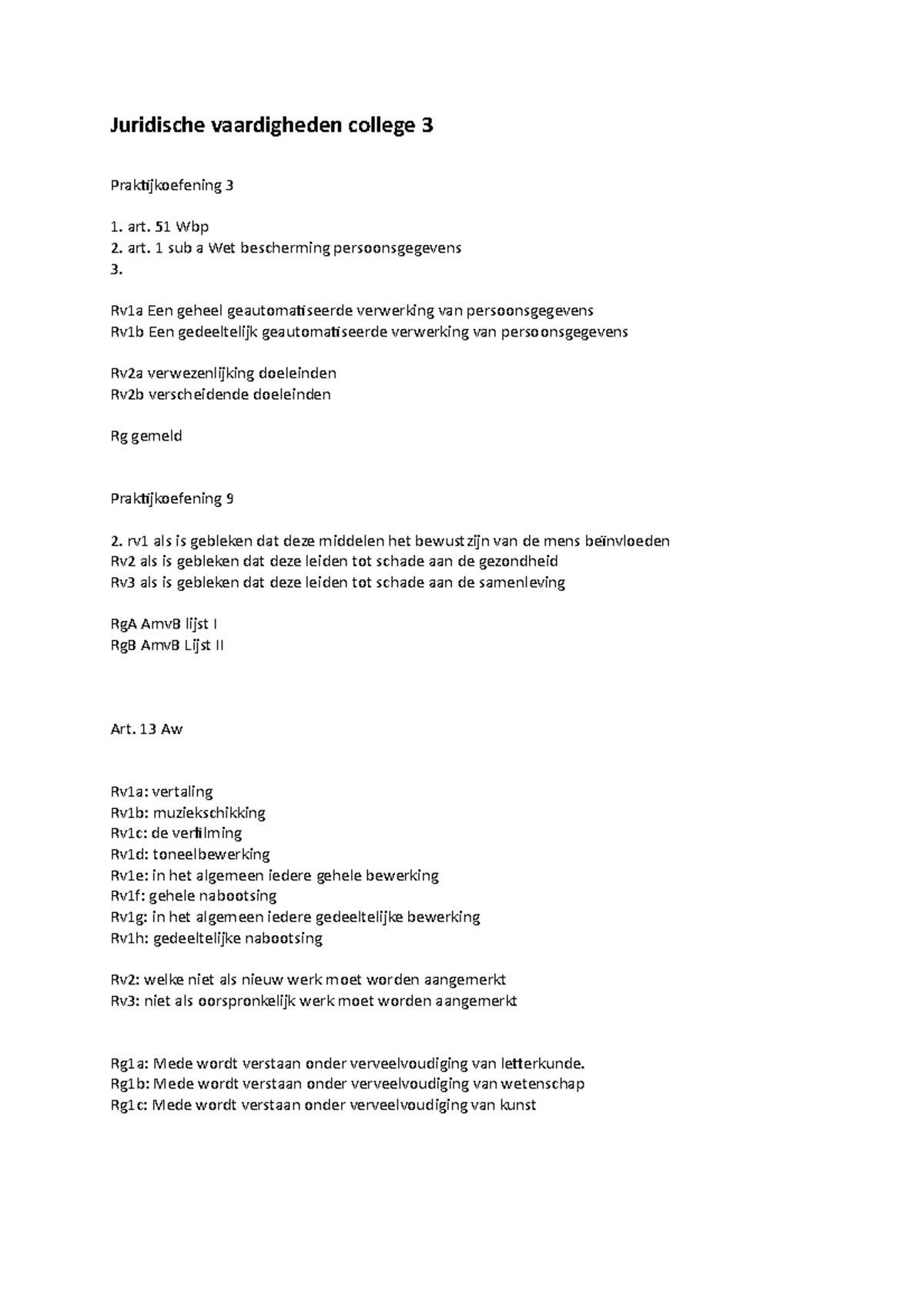 College 3 juridische vaardigheden - Juridische vaardigheden college 3 ...