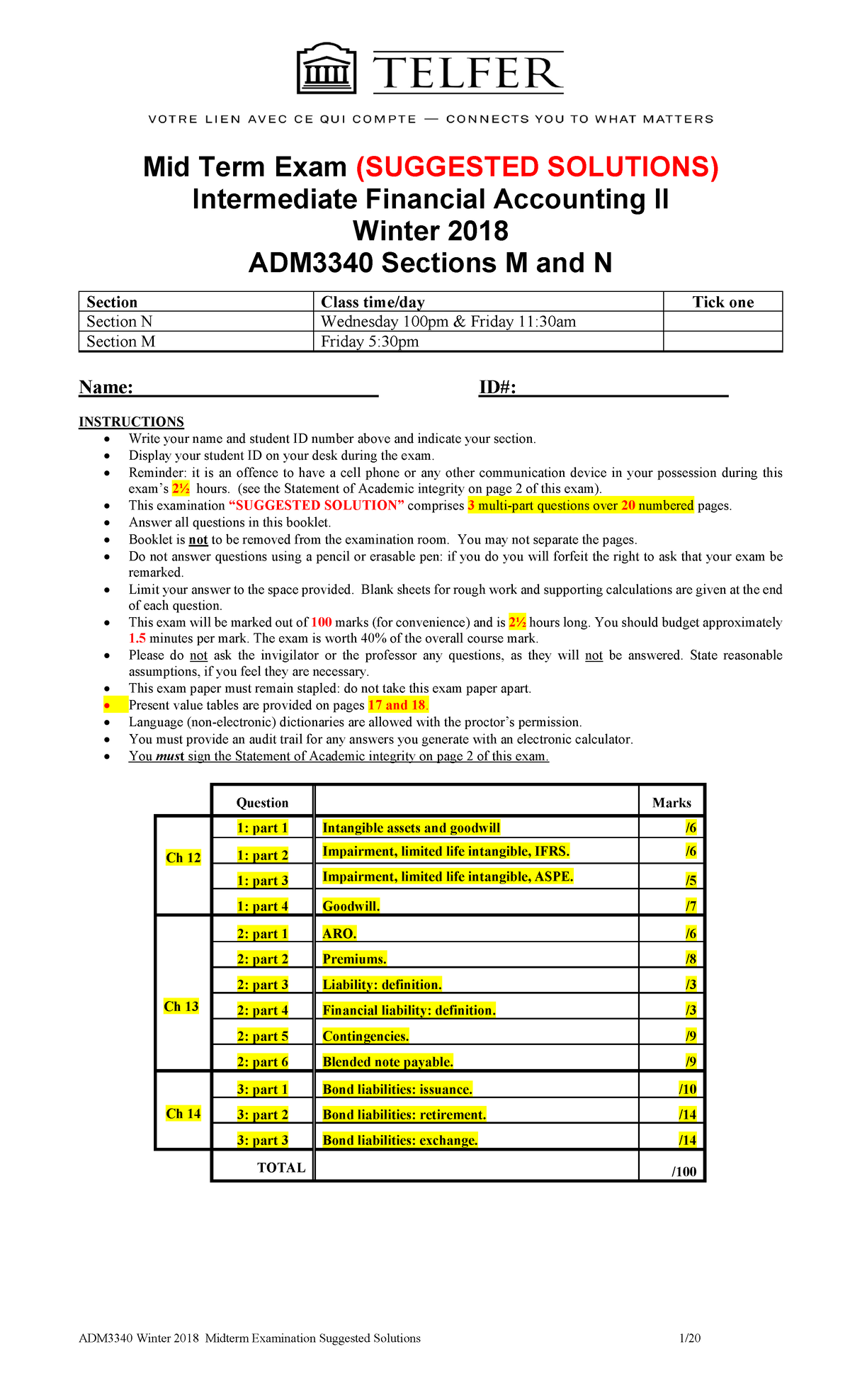 MidTerm 28 February, questions and answers - Warning: TT: undefined function: 32 Mid Term Exam ...