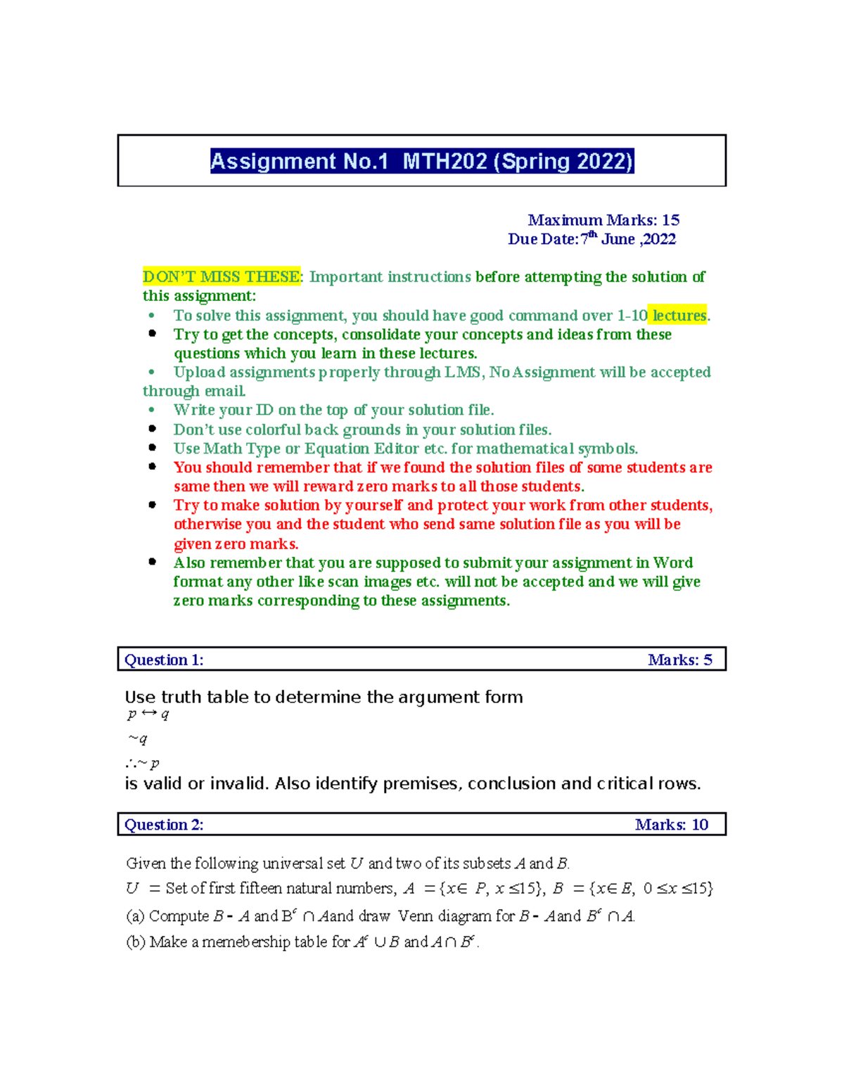 Spring 2022 MTH202 1 - This is educational documents that helps student for their preperation ...
