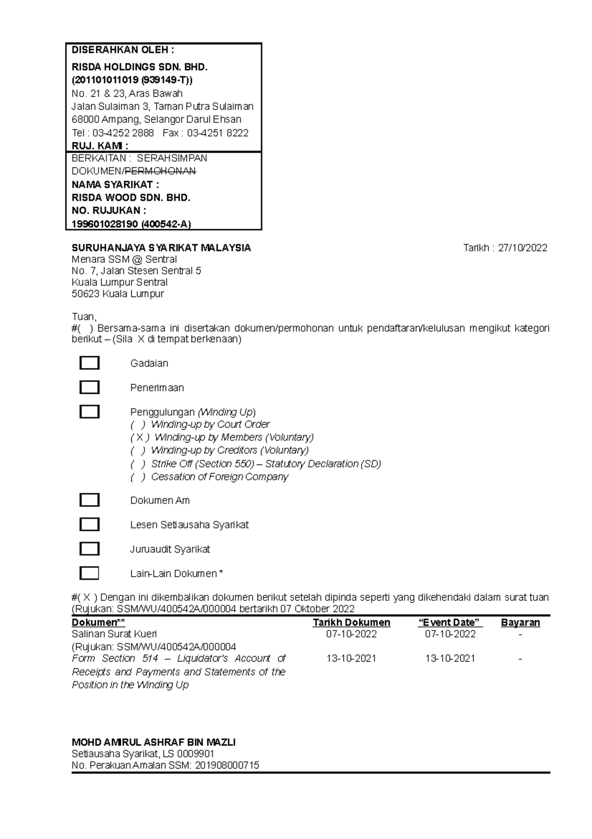 5.RWSB.CL.SSM.(Form Section 514)-SSM KL (reply to query) - DISERAHKAN ...