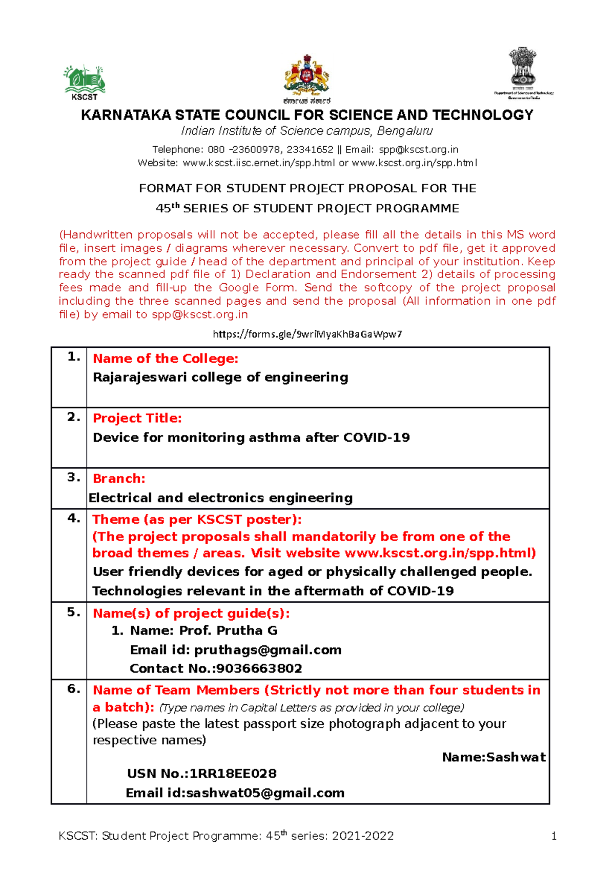 Kstc project Organisation - KARNATAKA STATE COUNCIL FOR SCIENCE AND ...