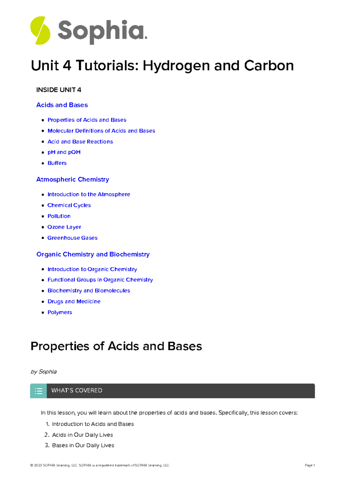 Unit 4 tutorials hydrogen and carbon - Unit 4 Tutorials: Hydrogen and Carbon INSIDE UNIT 4 Acids ...