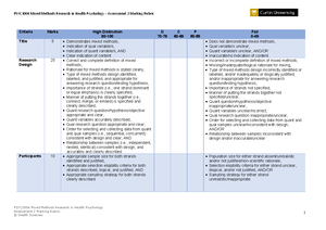 Mixed method 1 assignment - PSYC3004 Mixed Methods Research in Health ...