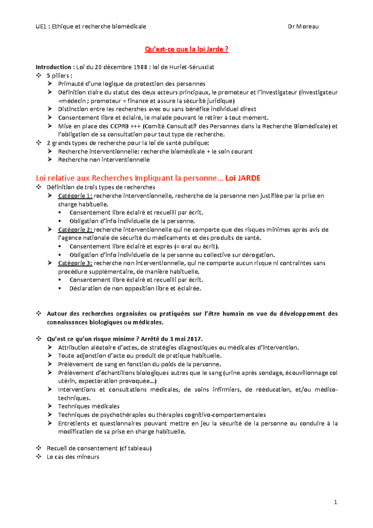 Fiche-Loi-Jarde - Résumé Médecine - Warning: TT: undefined function: 32 Warning: TT: undefined ...