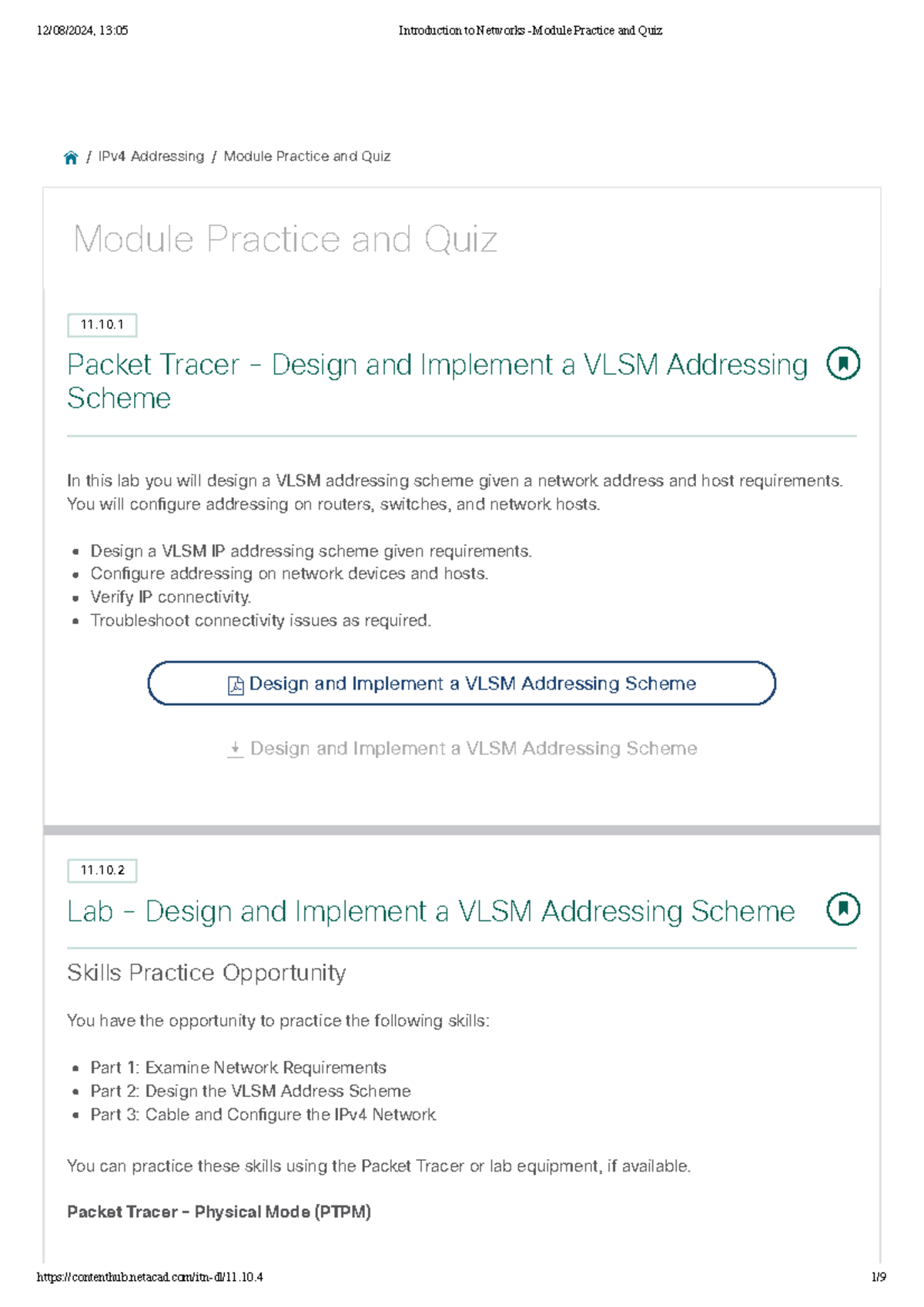 Ipv4 Addressing Module Practice And Quiz Ipv4 Addressing Module