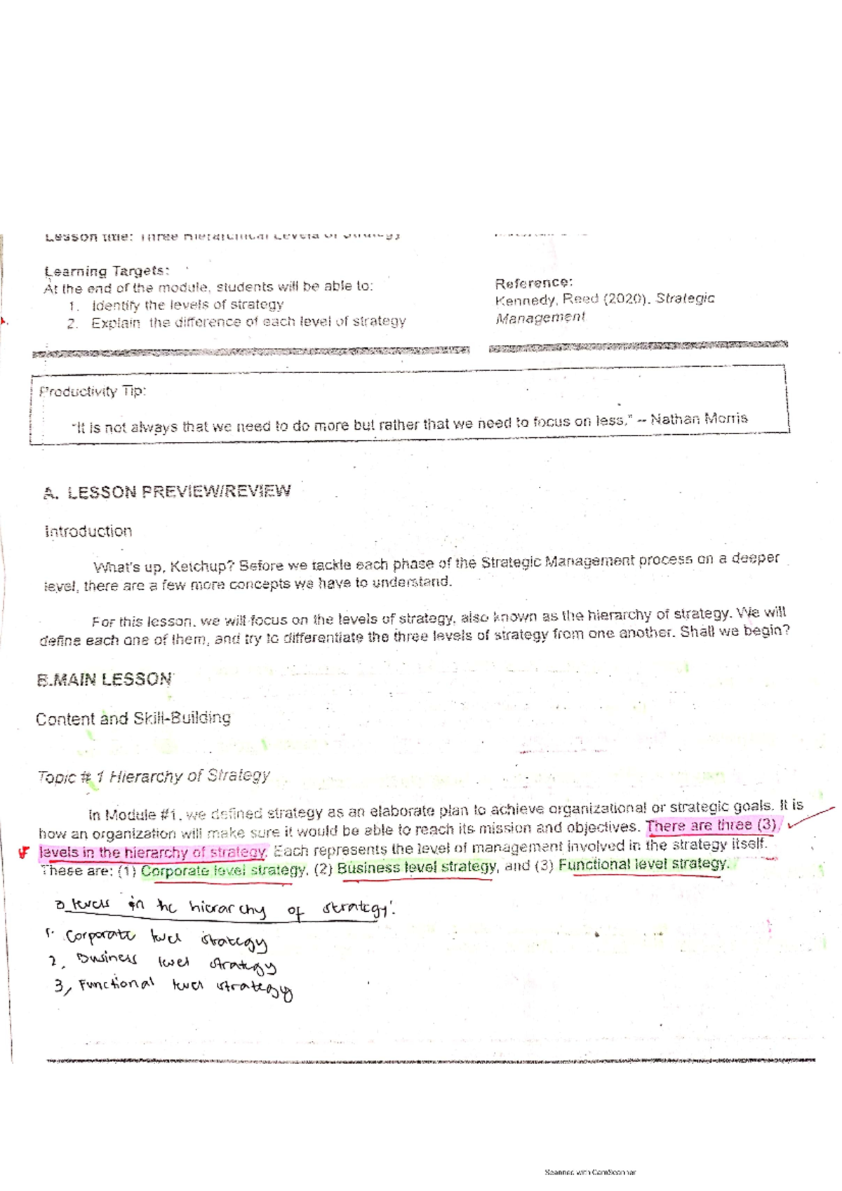 strategic management - Studocu