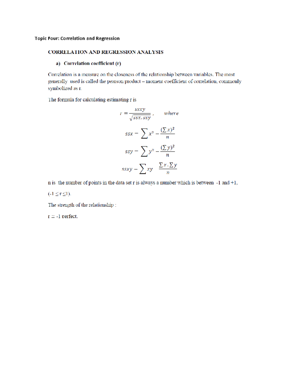 Topic Four Math 130 - good notes - nursing - Topic Four: Correlation ...