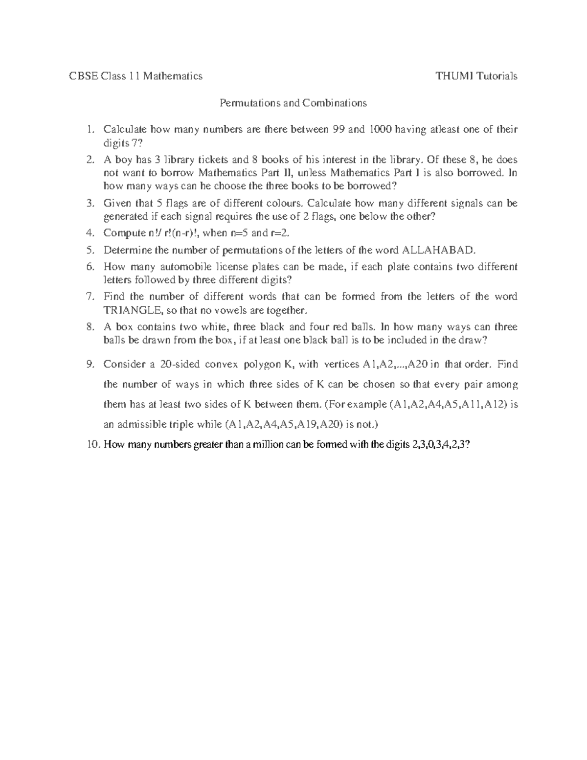 Cbse class 11 maths chapter 6 test - CBSE Class 11 Mathematics THUMI ...