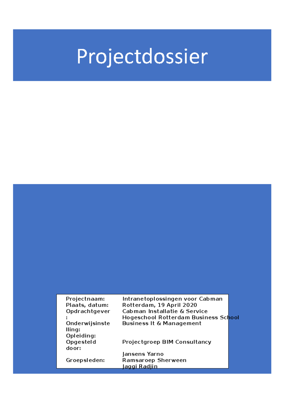 Projectdossier - Dit project is gerealiseerd door projectgroep BIM ...