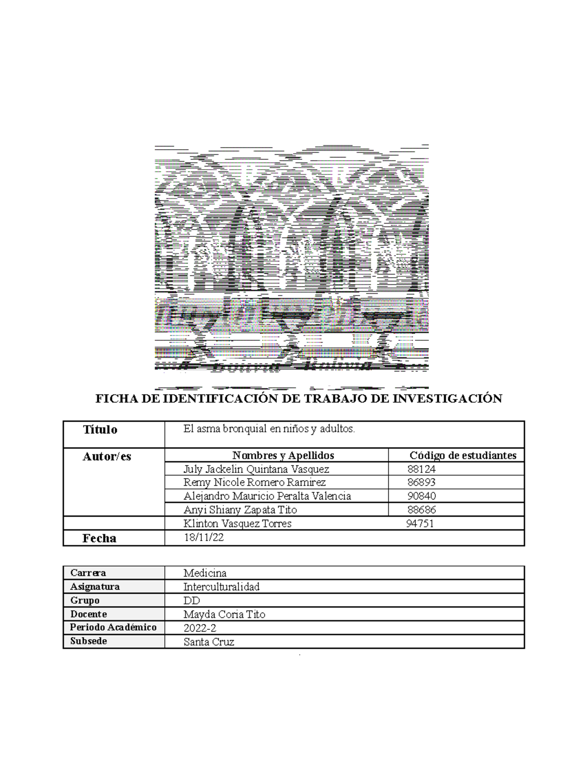 Asma - Solo notas de anatomia - FICHA DE IDENTIFICACIÓN DE TRABAJO DE ...