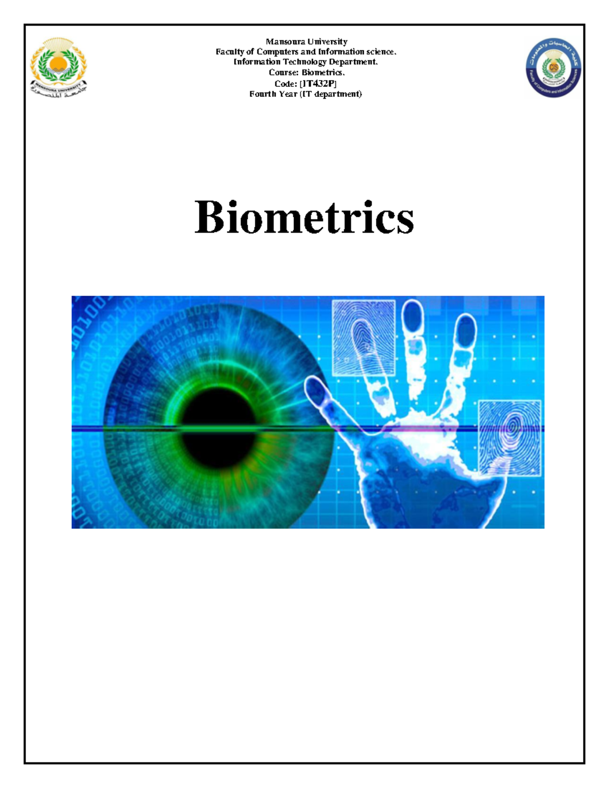 Biometrics 2 - Faculty of Computers and Information science ...