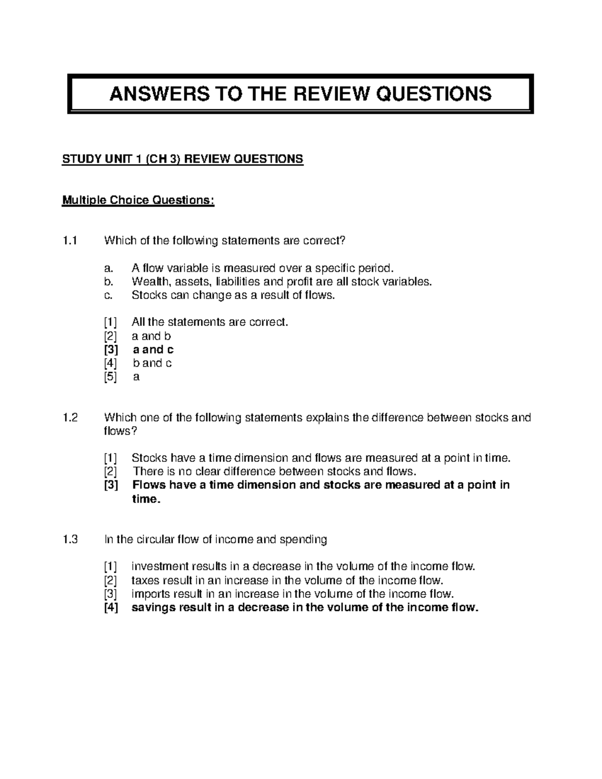 ECS1601 exampack - need study and practice material - STUDY UNIT 1 (CH ...
