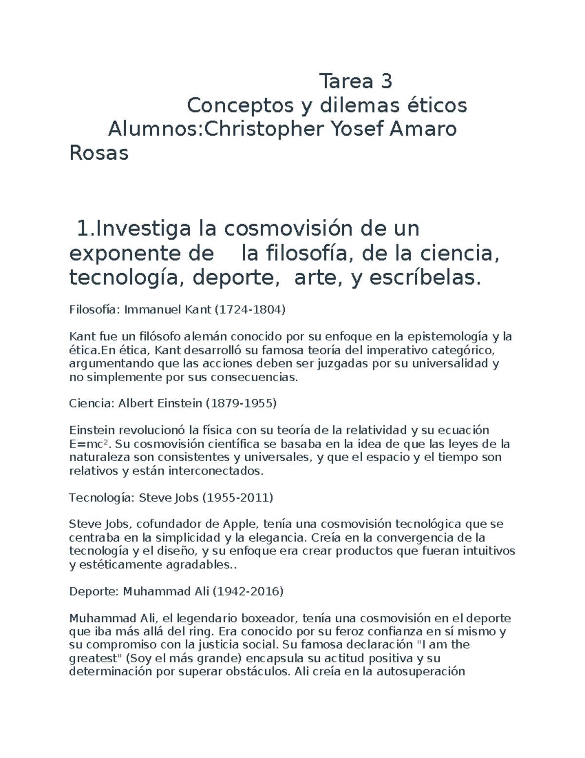 ejercicio 3..... - Tarea 3 Conceptos y dilemas éticos Alumnos ...