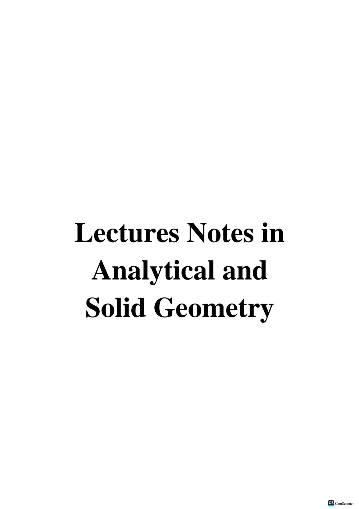 Analytical and Solid Geometry Ch 4 and 5 - Basics Of Analytical Science ...