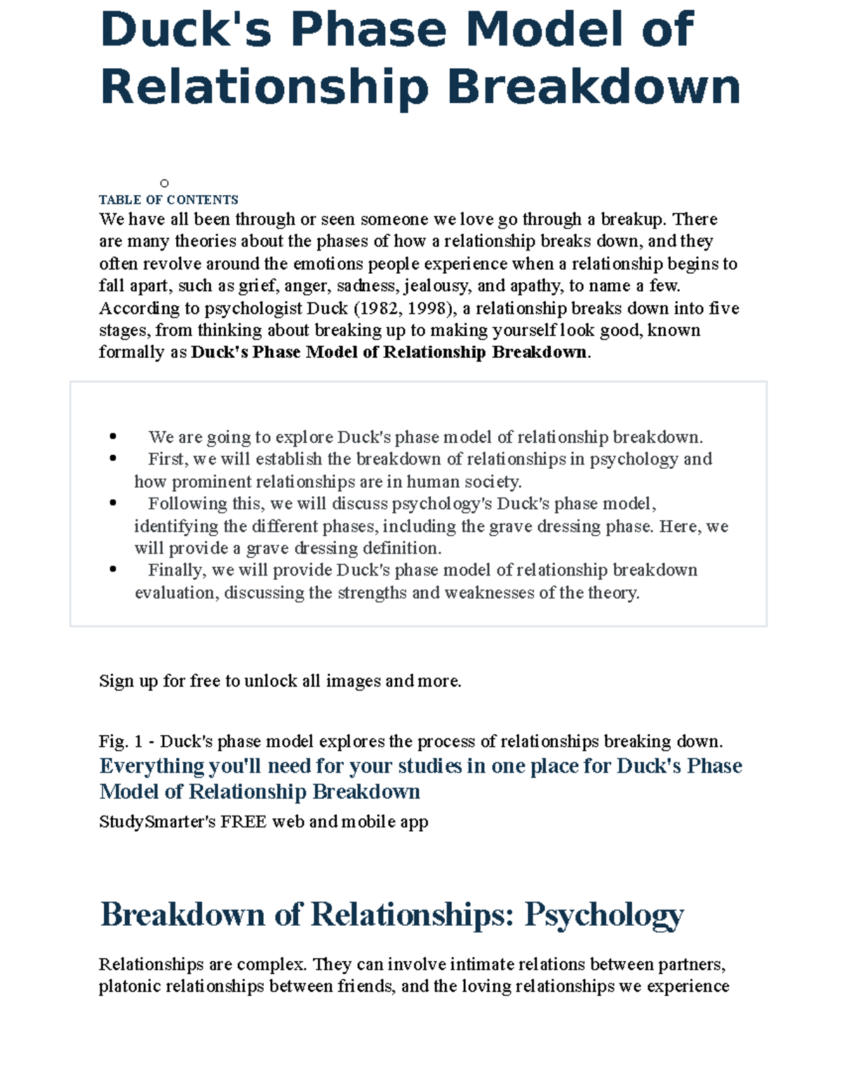 Duck - Psychology notes - Duck's Phase Model of Relationship Breakdown ...