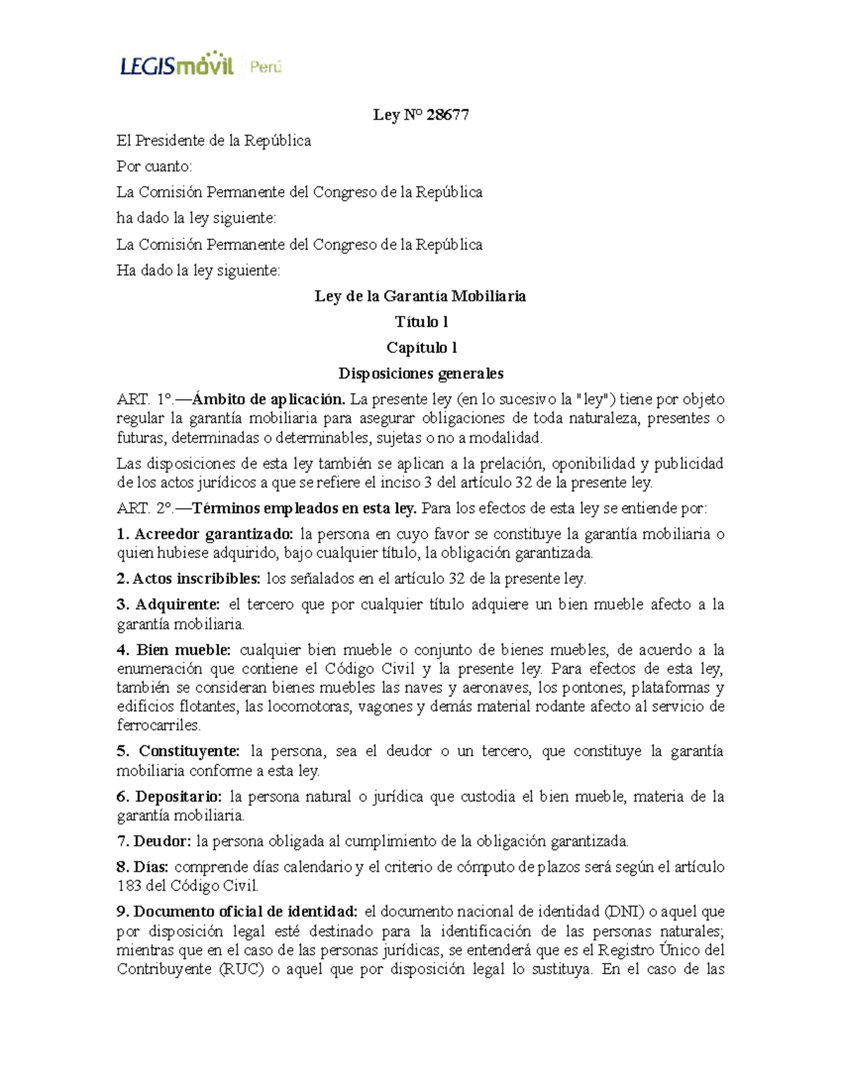 Ley 28677 - dsad - Ley N° 28677 El Presidente de la República Por ...