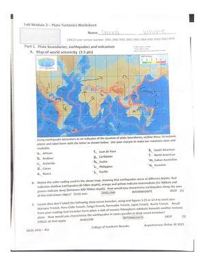 Lab Module 7 Worksheet - GEOL 101 - Studocu