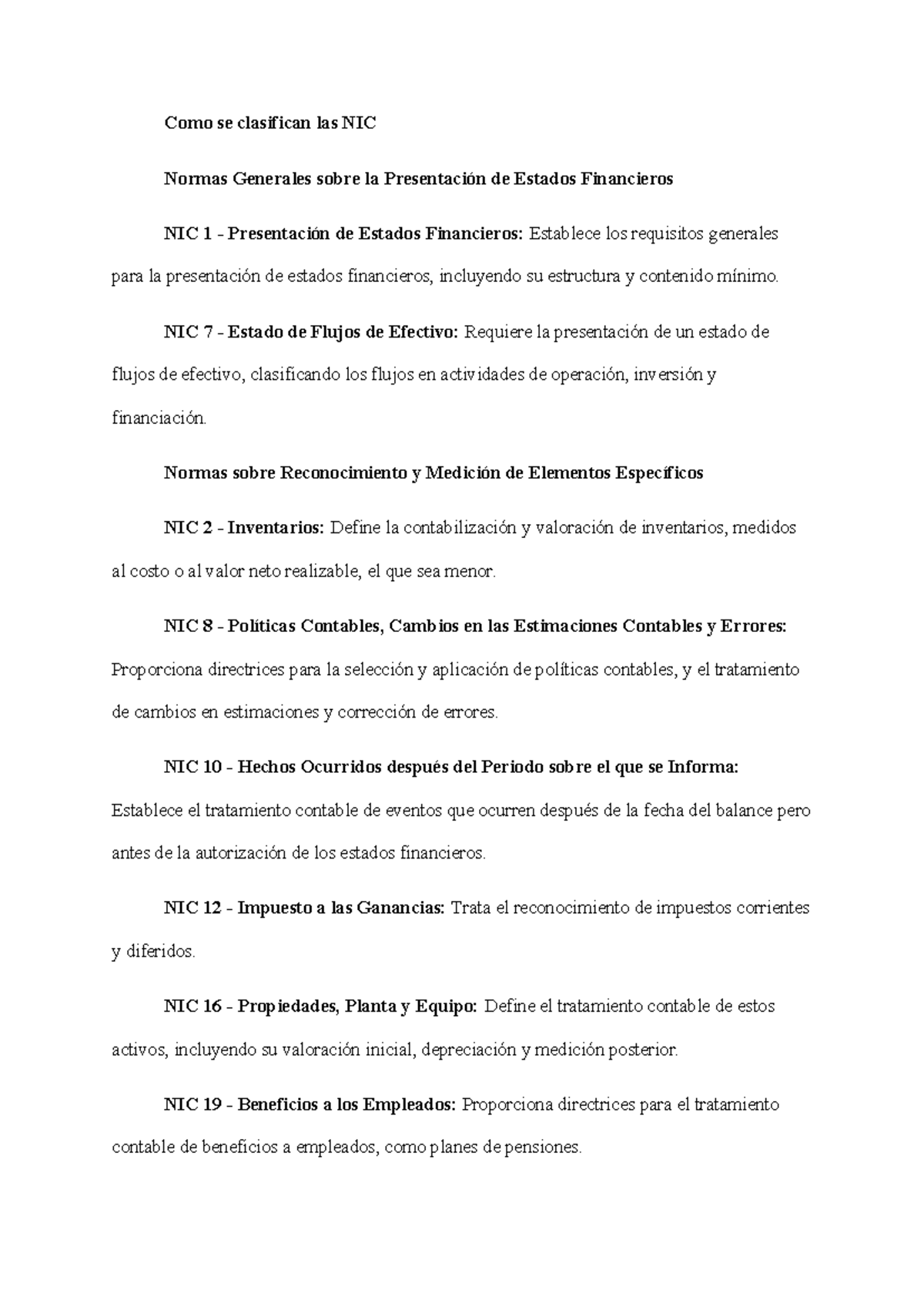 LAS NIC Y SU CLASIFICACION DEFINICION - Como se clasifican las NIC ...