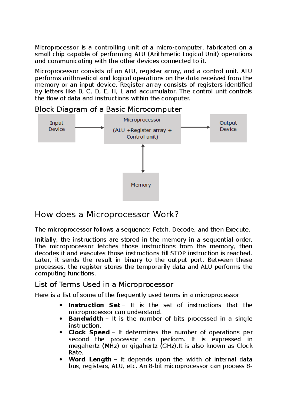 8085 microprocessor - good for preparing for exams - Microprocessor is a controlling unit of a ...