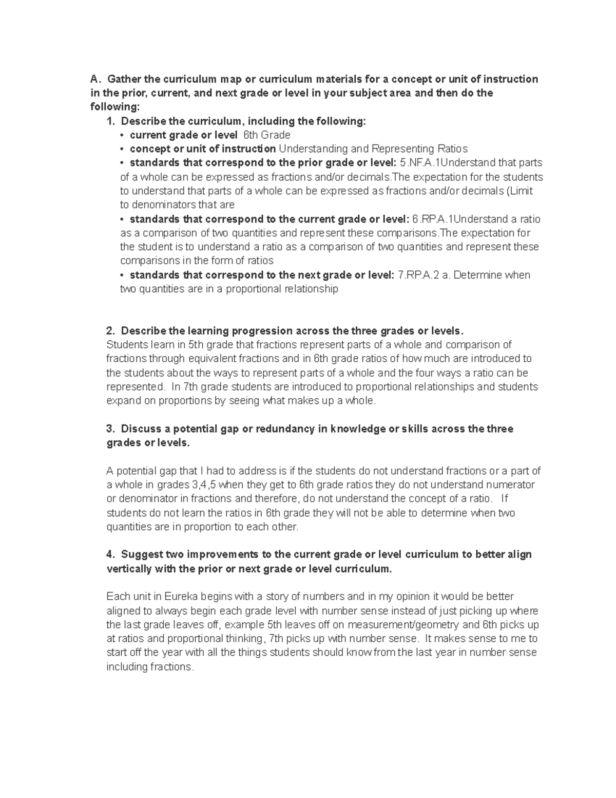 Auld TASK 3 Evaluating Curriculum Alignment - A. Gather the curriculum map or curriculum ...