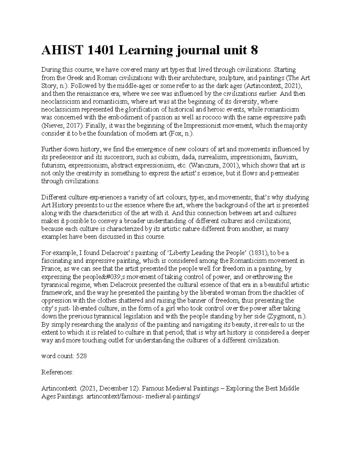 AHIST 1401 Learning journal unit 8 - AHIST 1401 Learning journal unit 8 ...