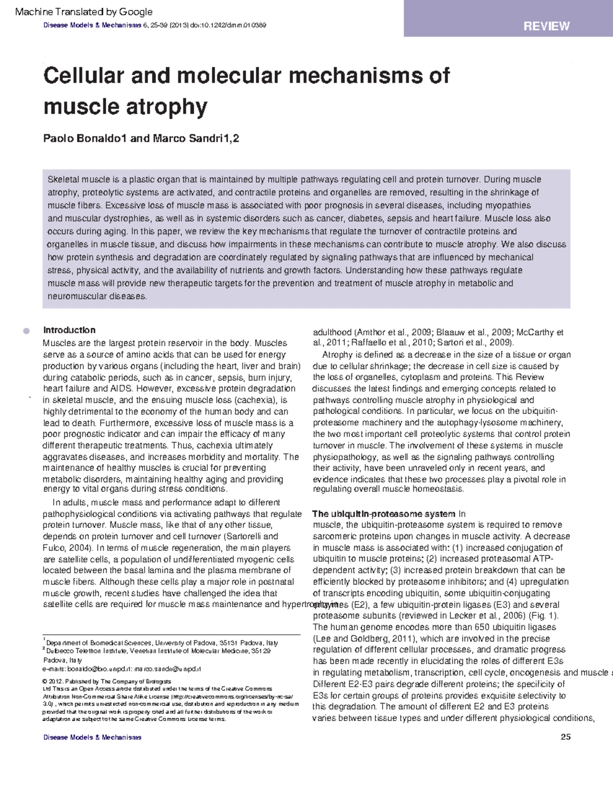 Bonaldo 2015 2 - Cellular and molecular mechanisms of muscle atrophy ...