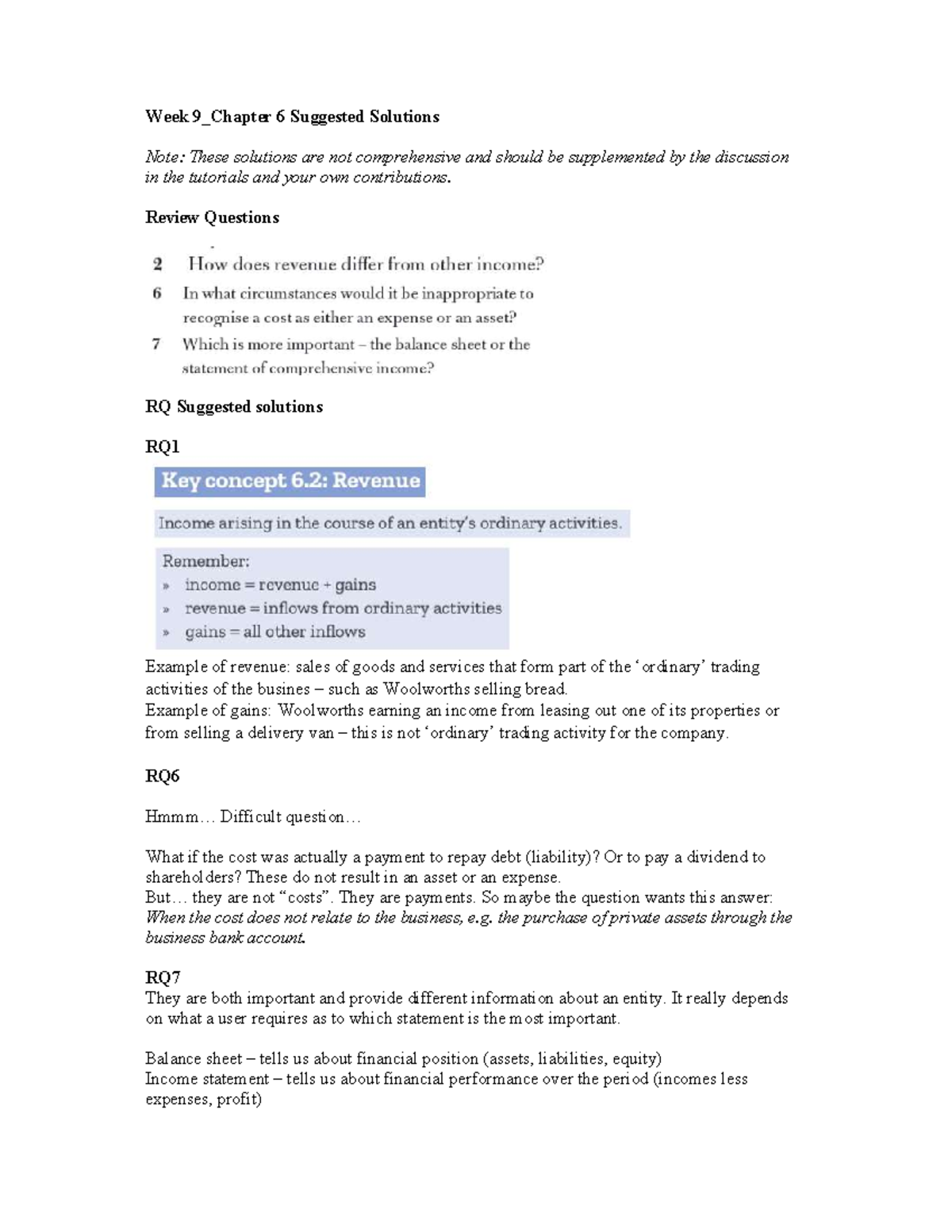 Accounting Solutions - Tutorial 9 - Week 9_Chapter 6 Suggested ...