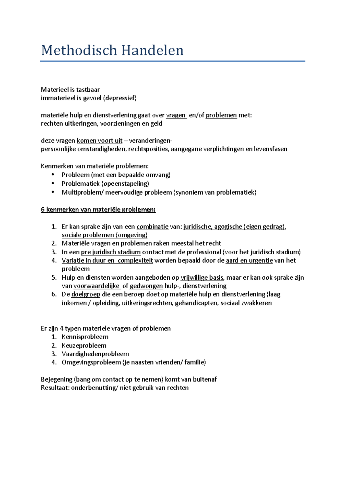 Aantekeningen Theorie Methodisch Handelen - Methodisch Handelen ...