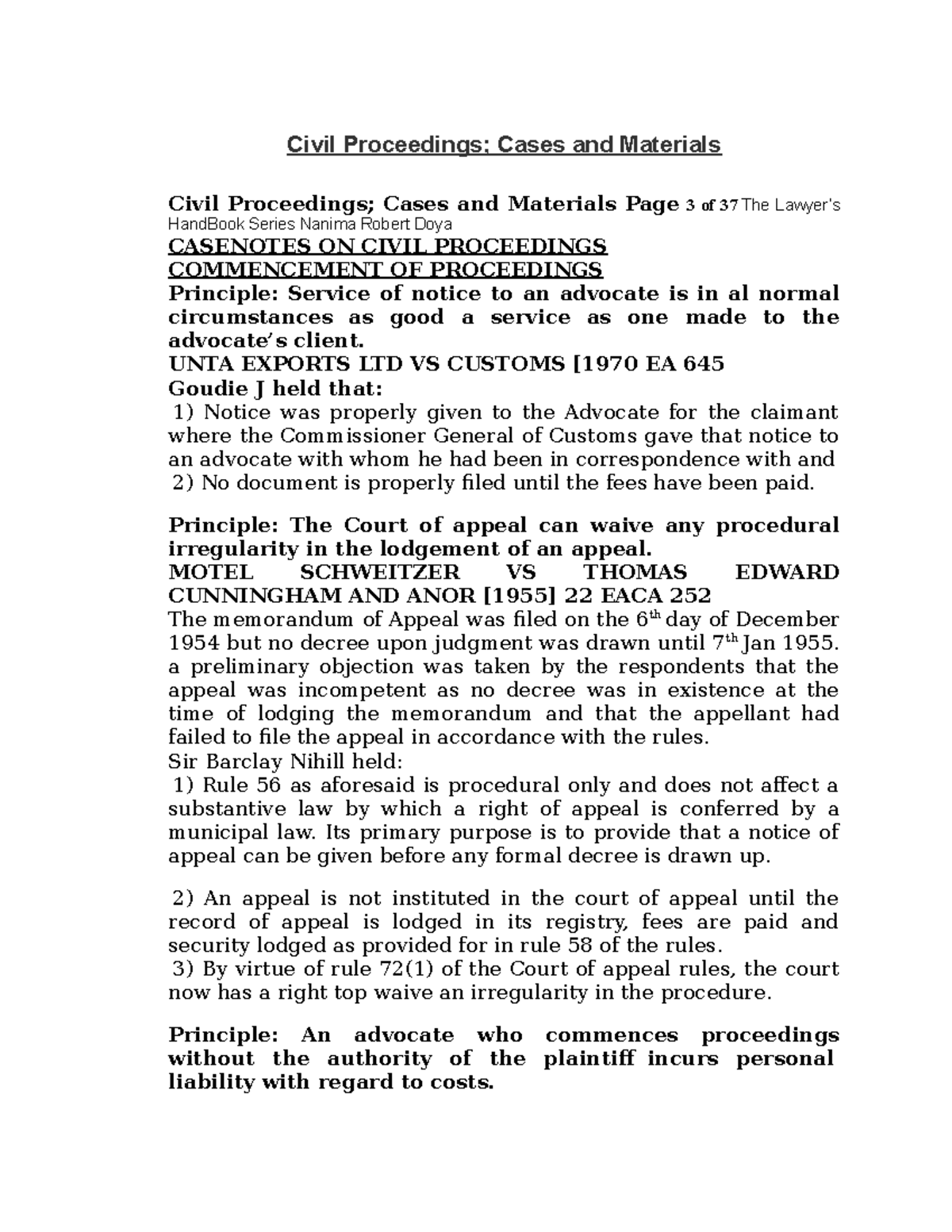 Civil Procedure case law - Civil Proceedings; Cases and Materials Civil ...