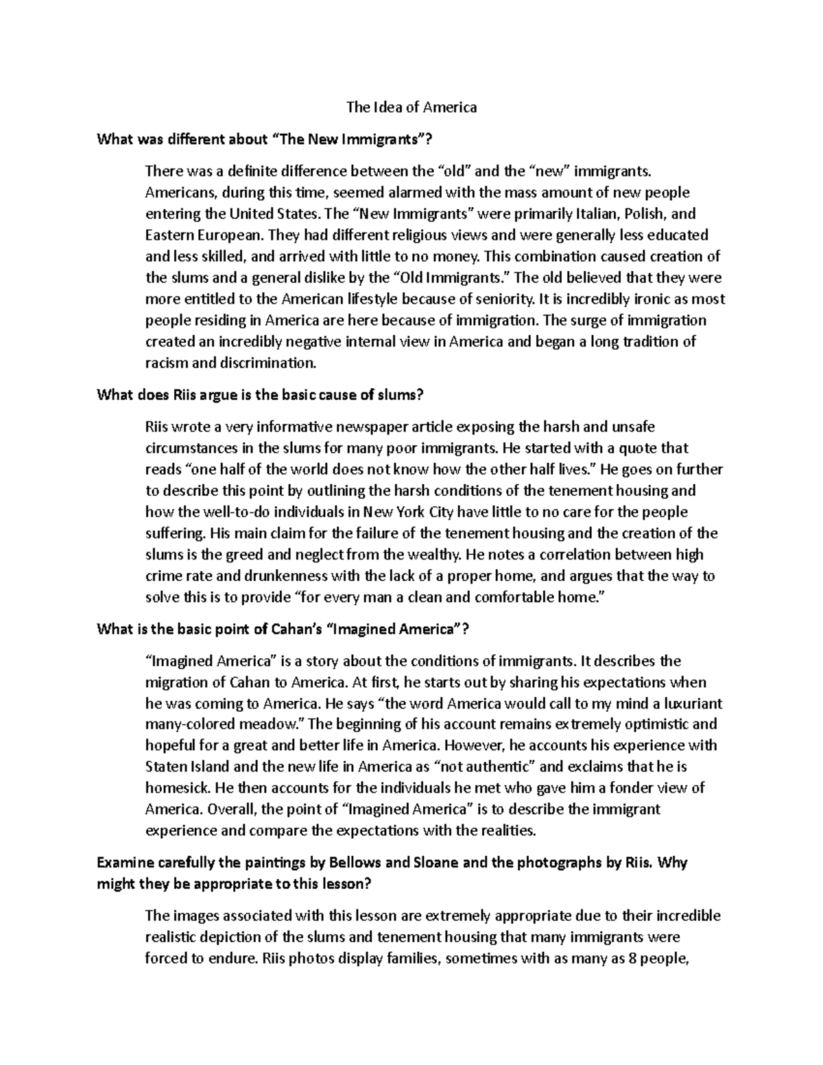 The Idea of America - A - The Idea of America What was different about ...