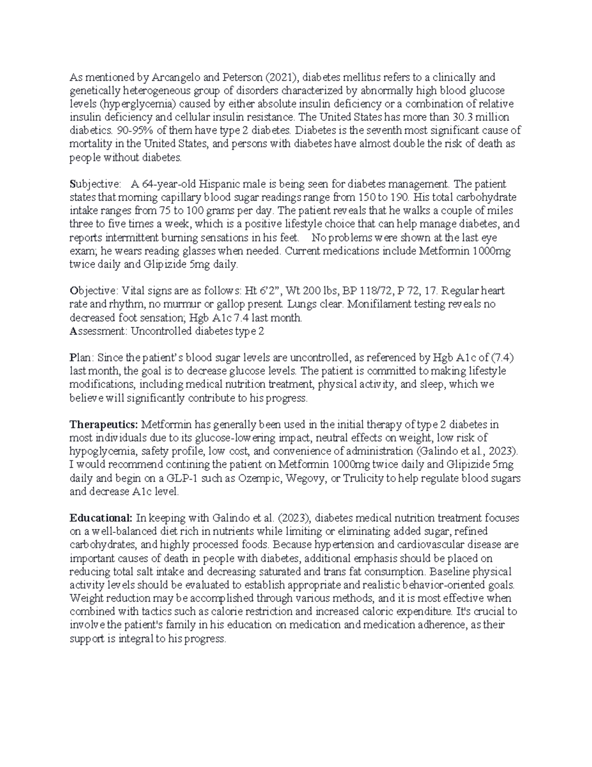 Unit 4 Discussion 1-Treatment of DM Type 2 Insulin - As mentioned by ...