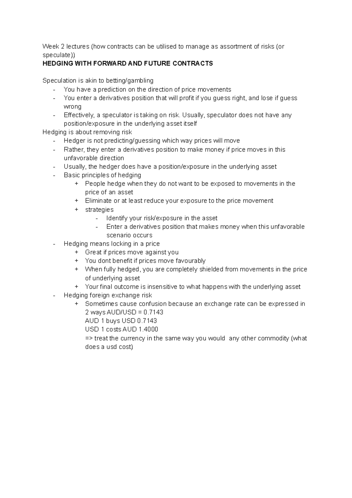Week 2 lectures BFF3751 - Week 2 lectures (how contracts can be utilised to manage as assortment ...