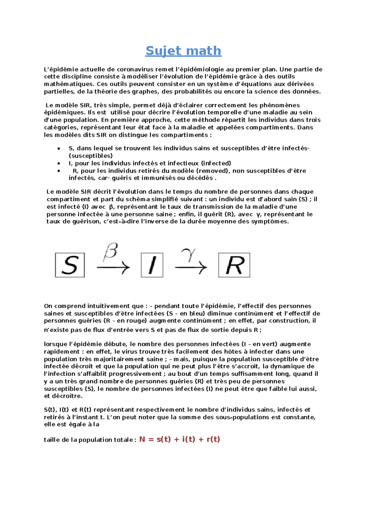 Sujet-math - nkmm:m - Sujet math L’épidémie actuelle de coronavirus ...