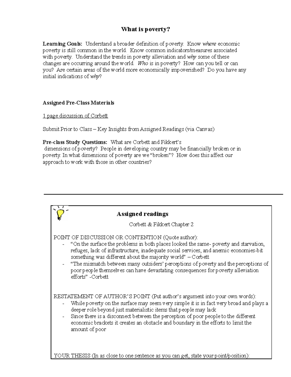 What is Poverty - Notes from documents - What is poverty? Learning ...