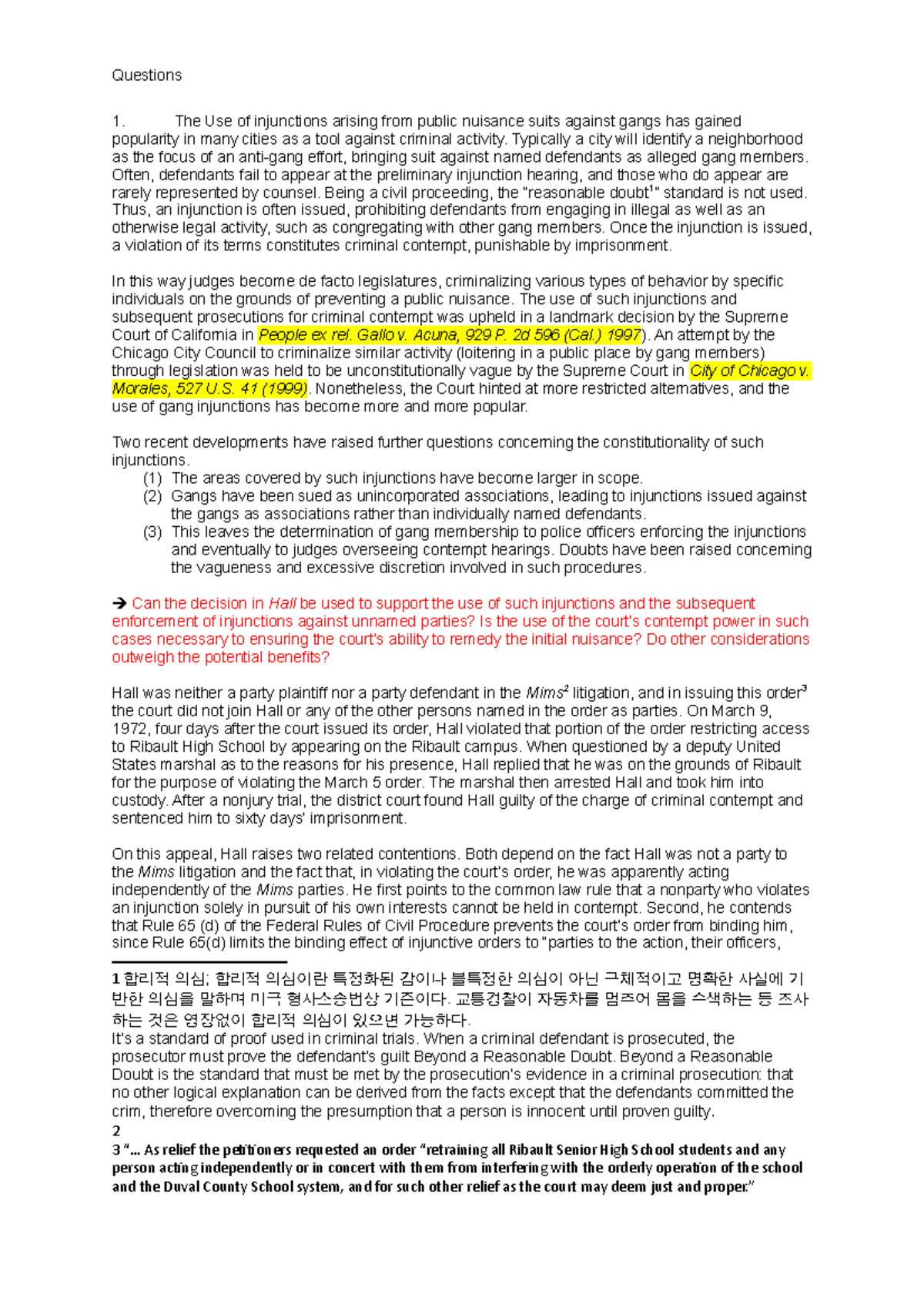 American Law Case Study - The Use of injunctions arising from public ...