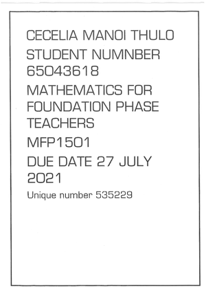Assignment 2 MFP1501 NIeleen Smit 66037484 - MFP1501: Assignment 2 Unique number: 535229 Nieleen ...
