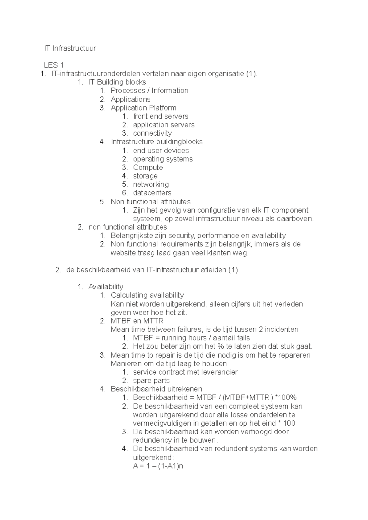 IT Infrastructuur - Samenvatting IT Infrastructure Architecture - Infrastructure Building Blocks ...