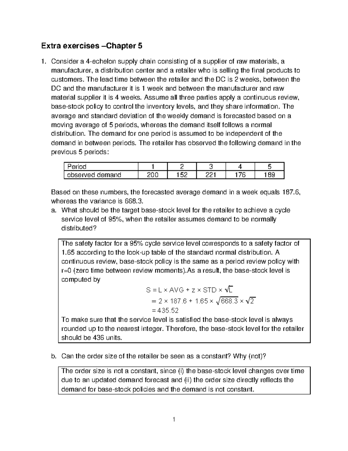 Extra exercises - Chapter 5 (answers) - 1 Extra exercises –Chapter 5 ...