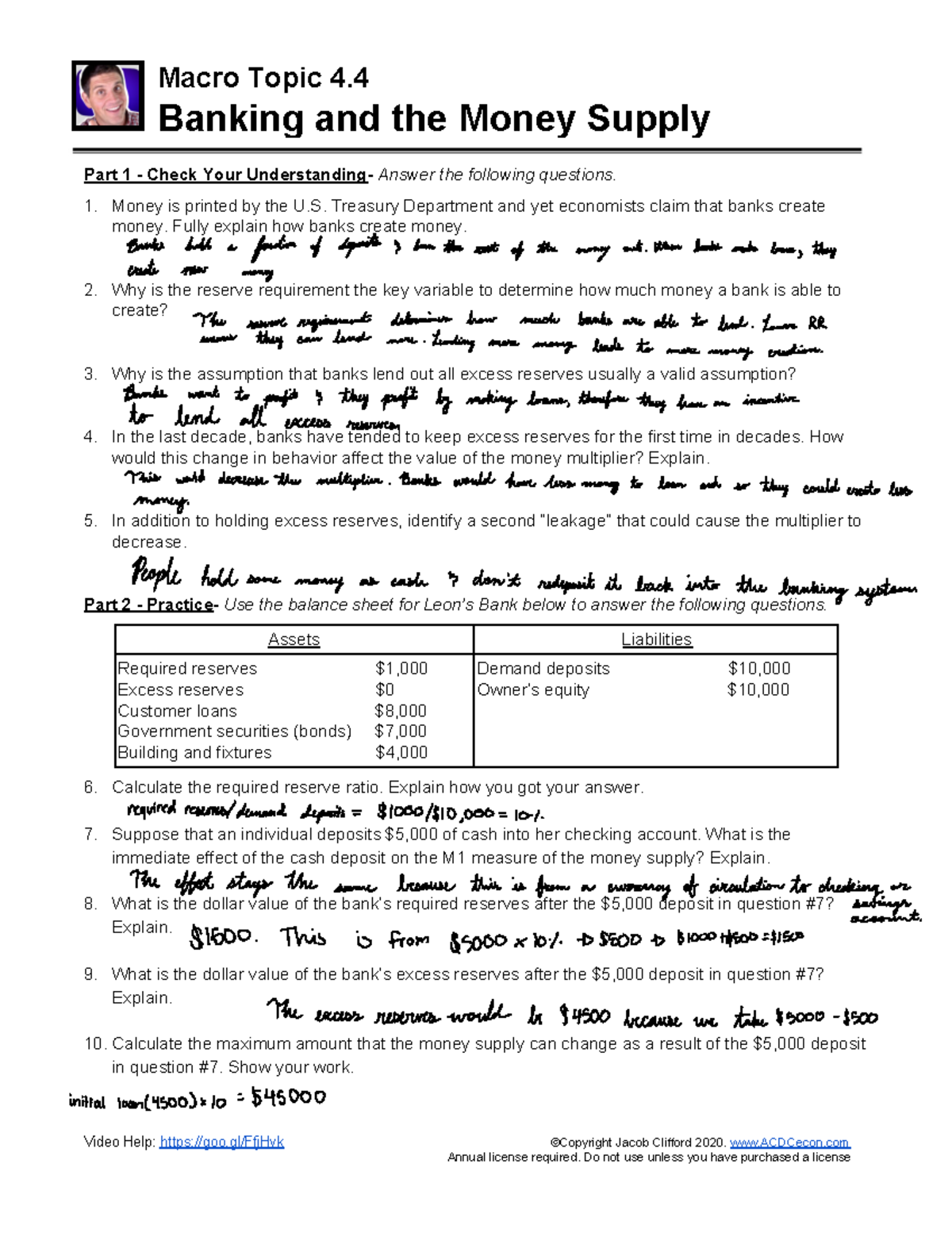 01.3 Macro Topic 4.4- Banking and the Money Supply-4 - Macro Topic 4 ...