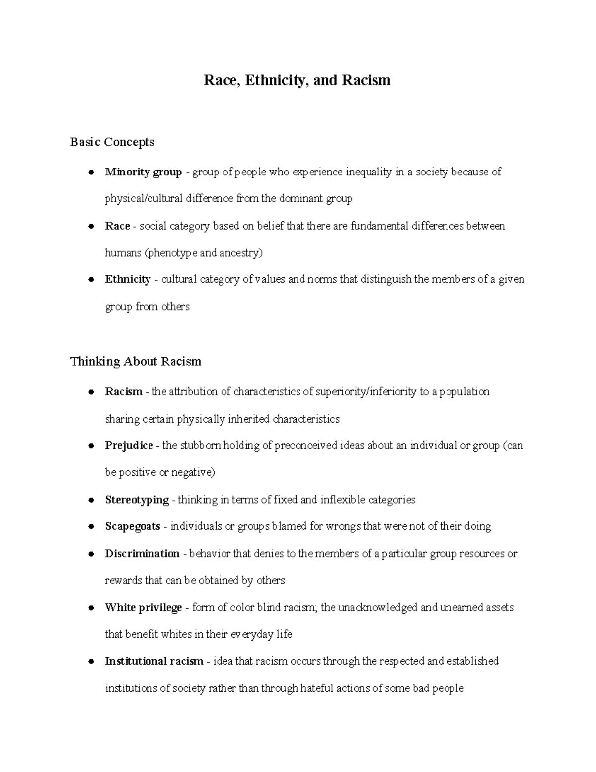 Race, Ethnicity, and Racism - Race, Ethnicity, and Racism Basic ...