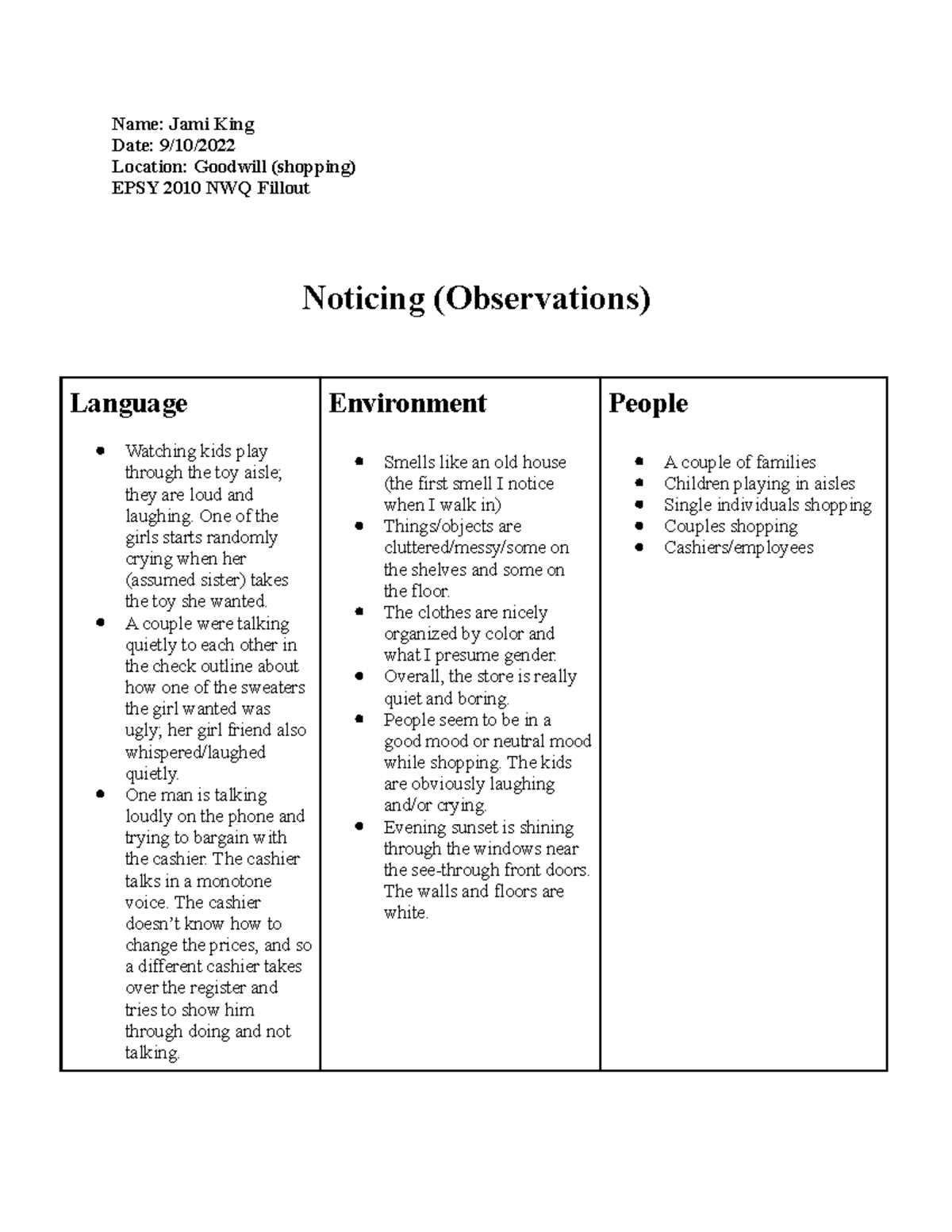 NWQ Tool Finished JAMI KING Homework Assignment - Name: Jami King Date ...