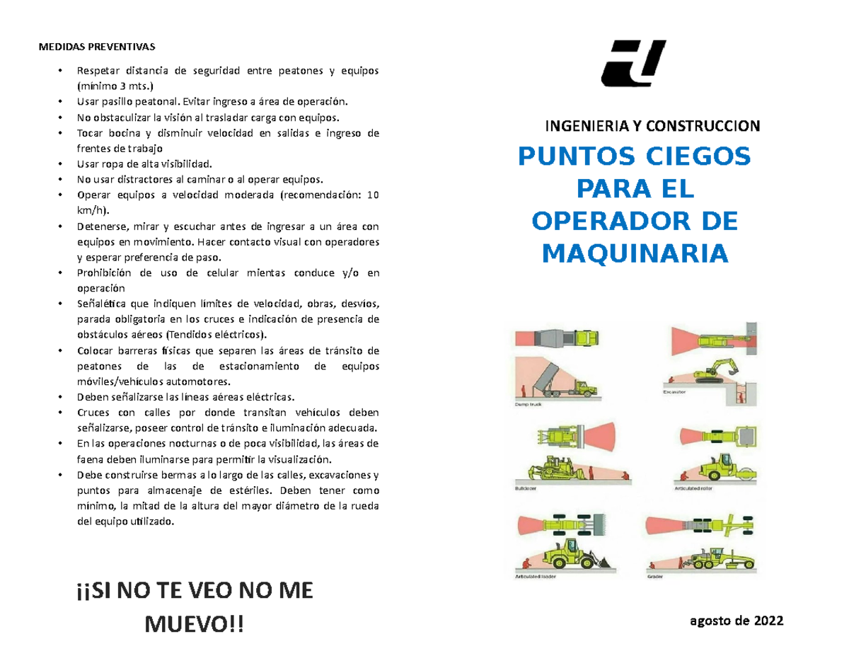 Diptico Puntos Ciegos - MEDIDAS PREVENTIVAS Respetar distancia de ...