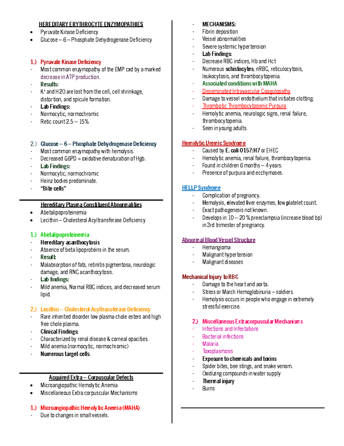 Hereditary Erythrocyte Enzymopathies - HEREDITARY ERYTHROCYTE ...