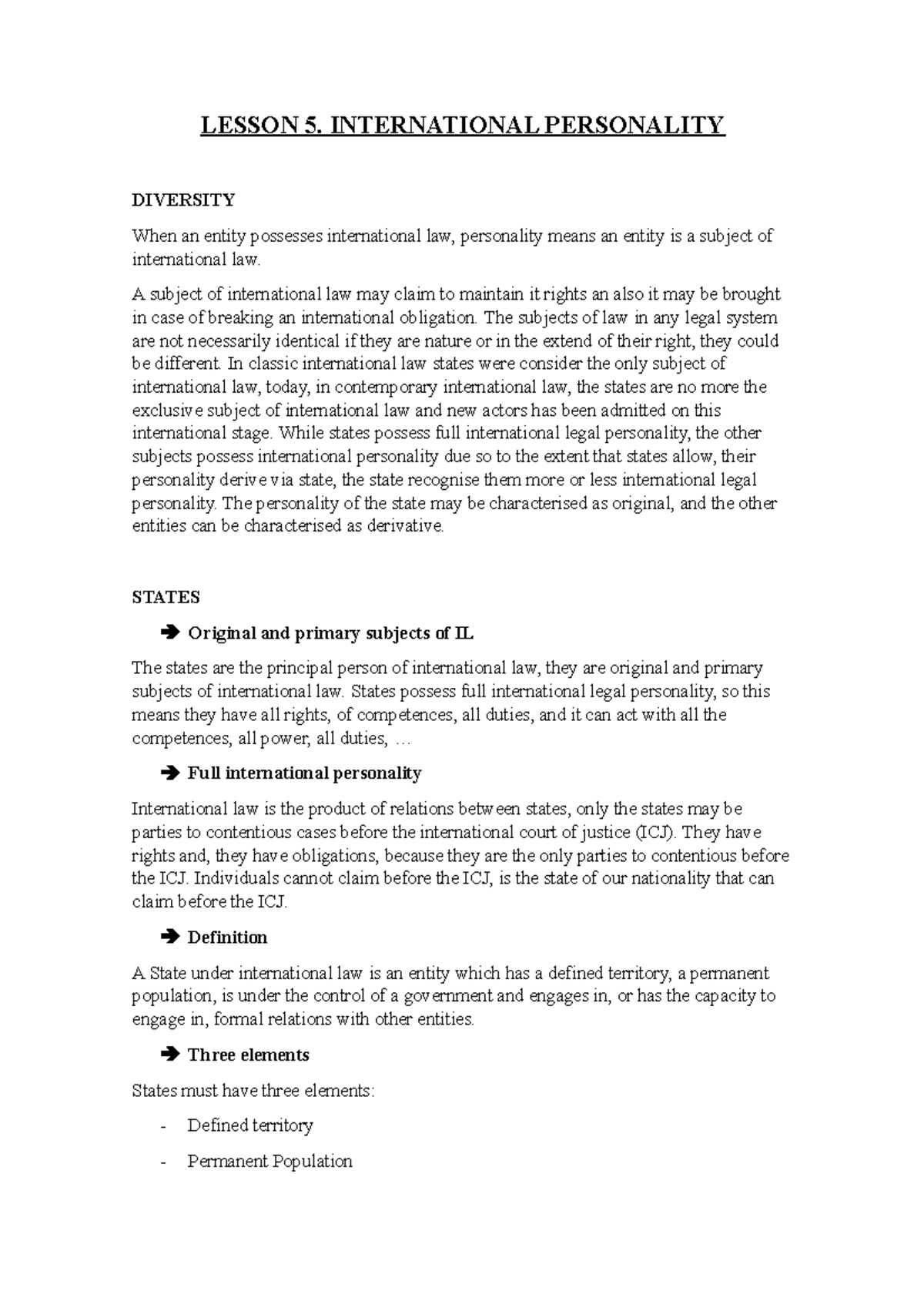 Lesson 5 - Apuntes 5 - LESSON 5. INTERNATIONAL PERSONALITY DIVERSITY ...