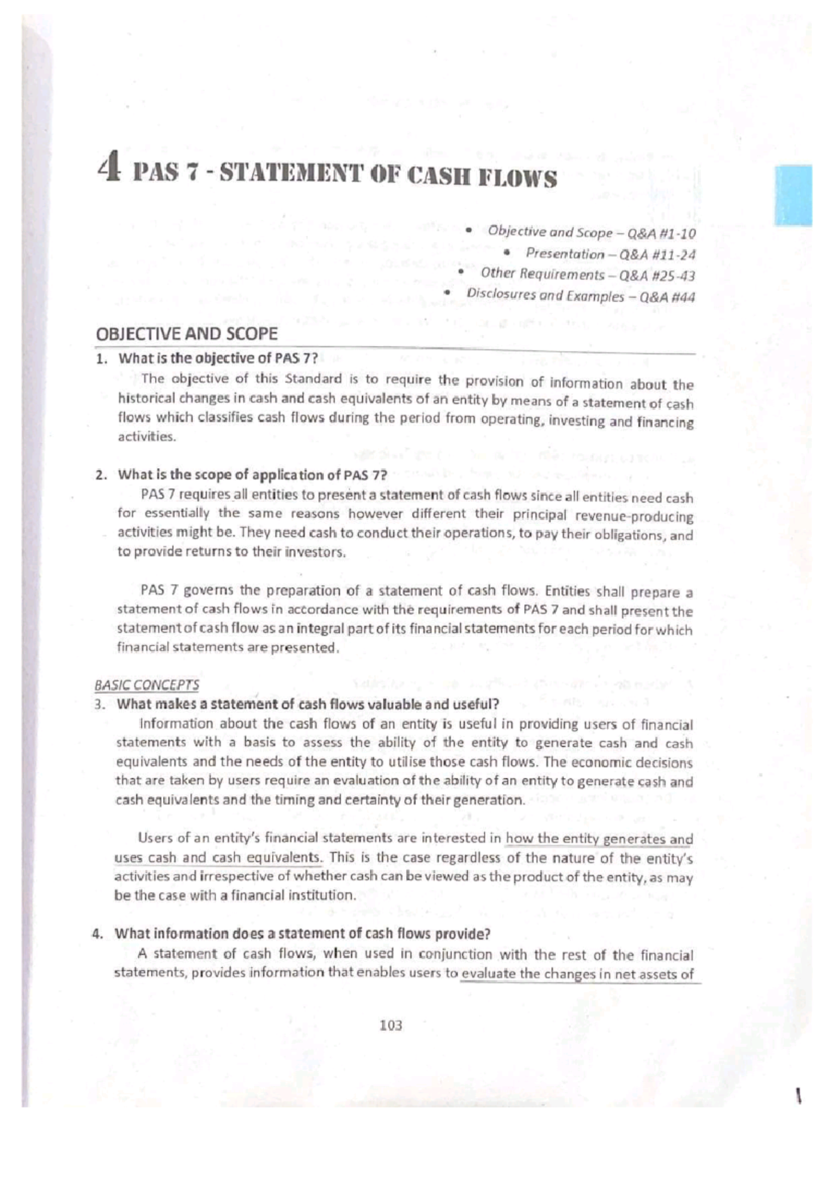 PAS 7 - Statement of Cash Flows - BS in Accountancy - Studocu