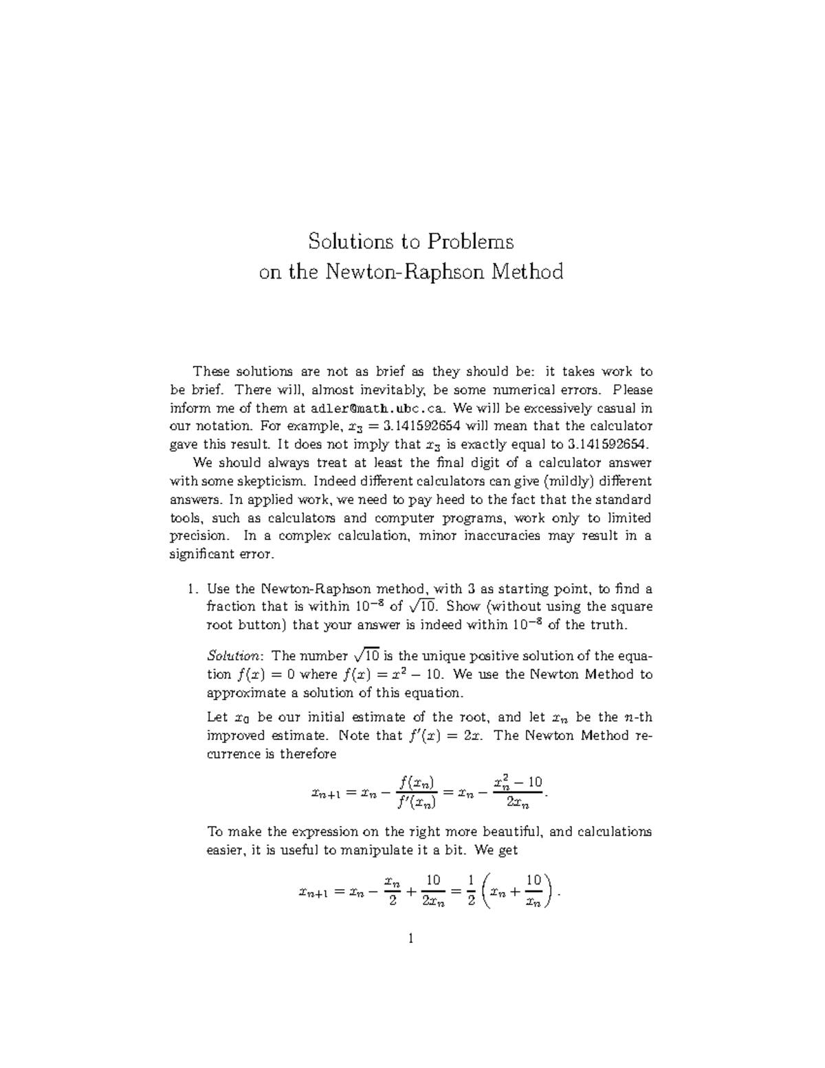 104newton-solution - lololl - Solutions to Problems on the Newton ...