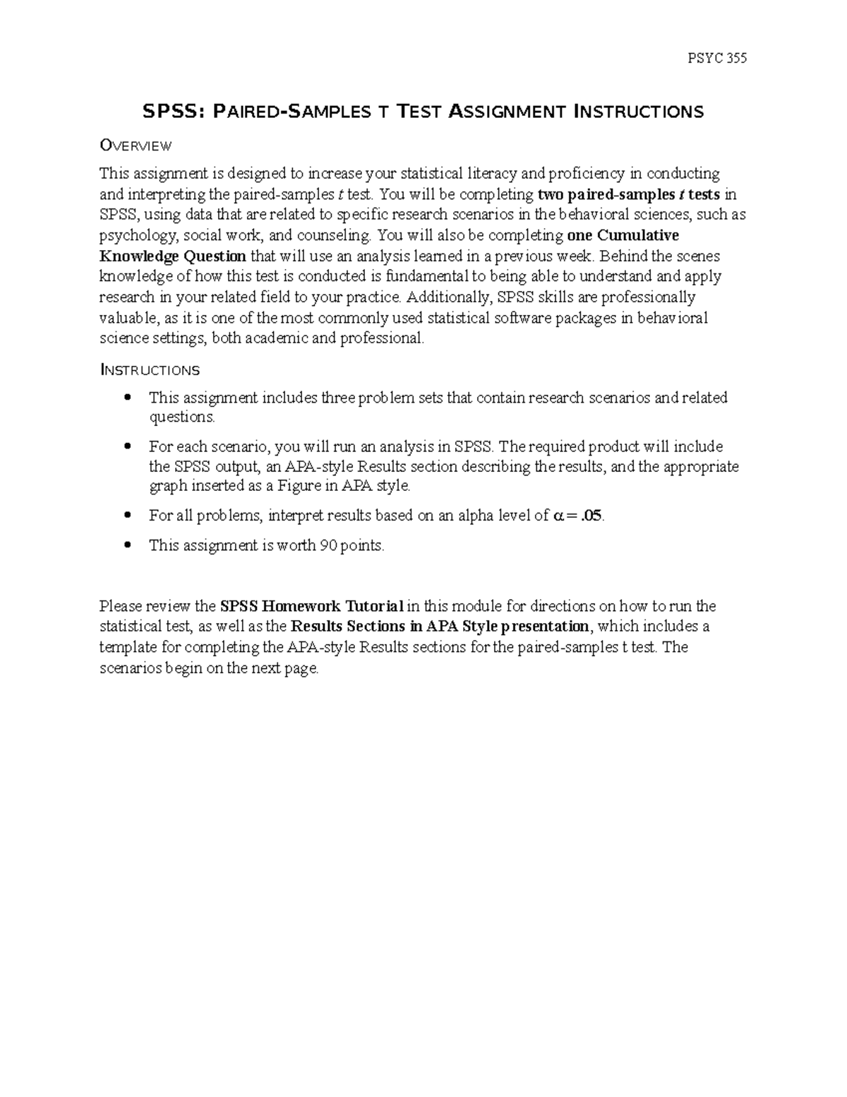 SPSS Homework Paired Samplest Test - SPSS: PAIRED-SAMPLES T TEST ...