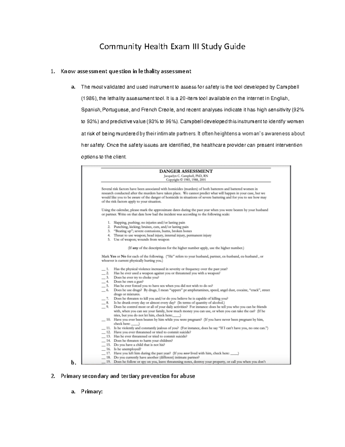 Ch exam 3 - Summary Community Health - Community Health Exam III Study ...